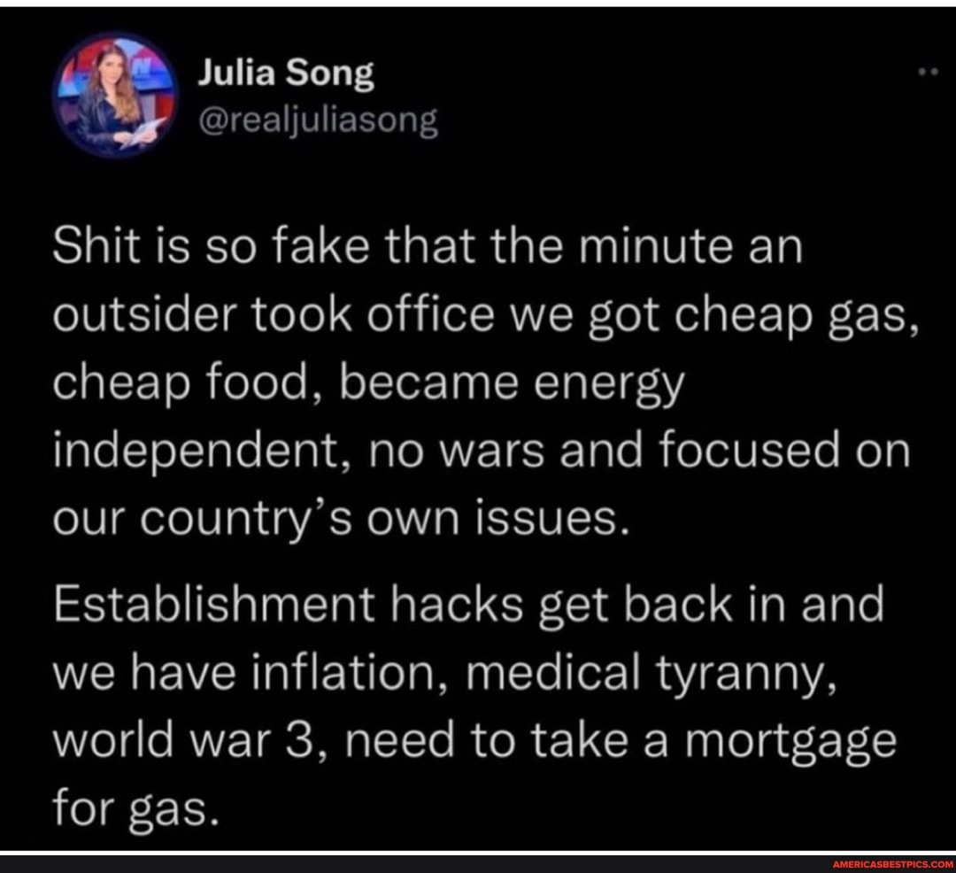 Julia Song @realjuliasong Shit is so fake that the minute an outsider ...