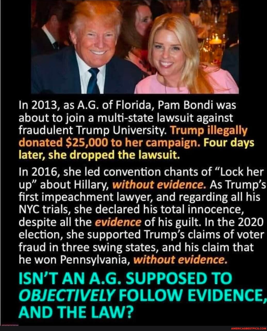 In 2013, as A.G. of Florida, Pam Bondi was about to join a multi-state ...