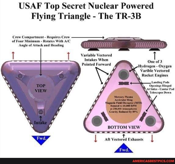 USAF Top Secret Nuclear Powered Flying Triangle - The TR-3B Compartment ...