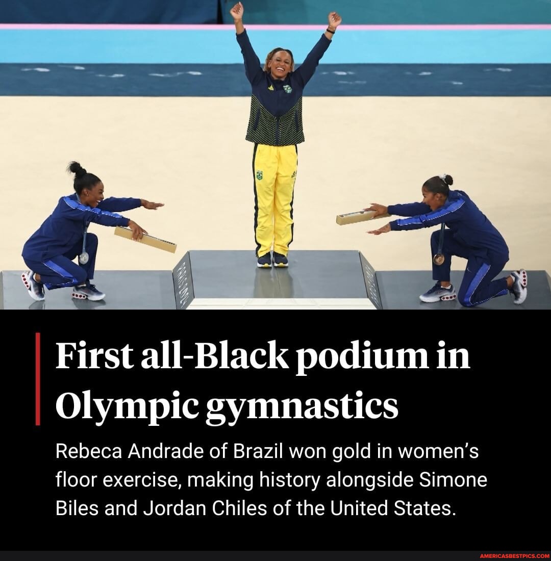 Brazilian gymnast Rebeca Andrade and U.S. gymnasts Simone Biles and ...