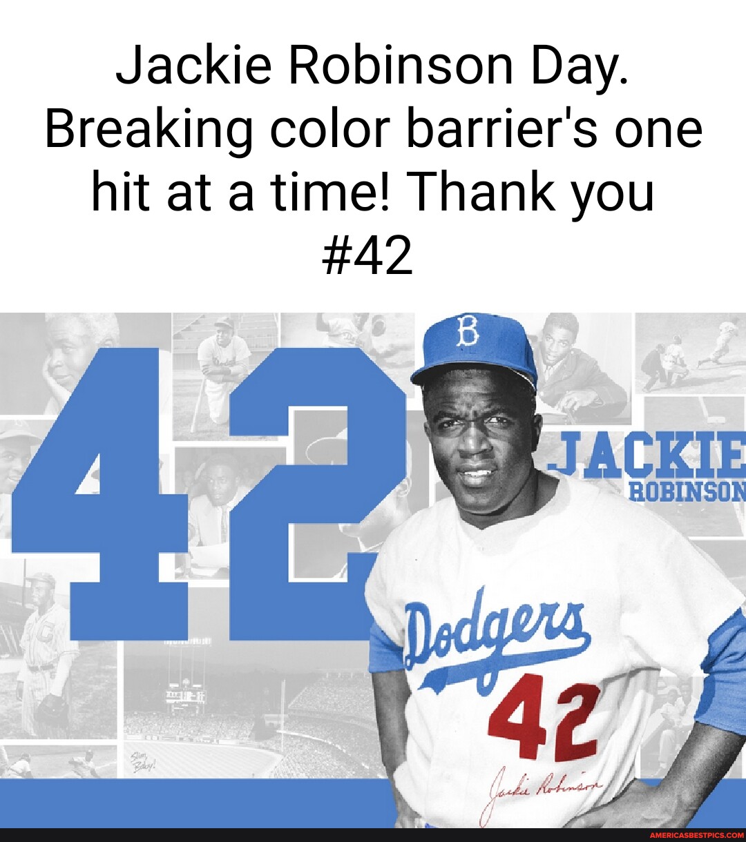 Jackie Robinson Day. Breaking color barrier's one hit at a time! Thank ...