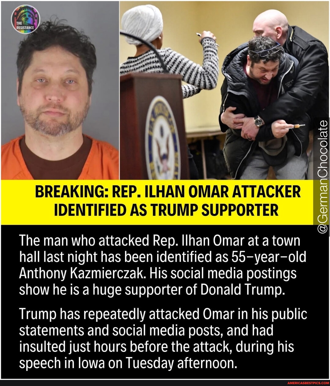 BREAKING: REP. ILHAN OMAR ATTACKER IDENTIFIED AS TRUMP SUPPORTER ...