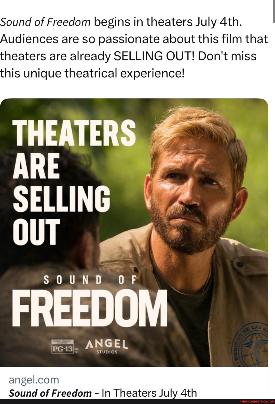 Sound of Freedom begins in theaters July Audiences are so passionate ...