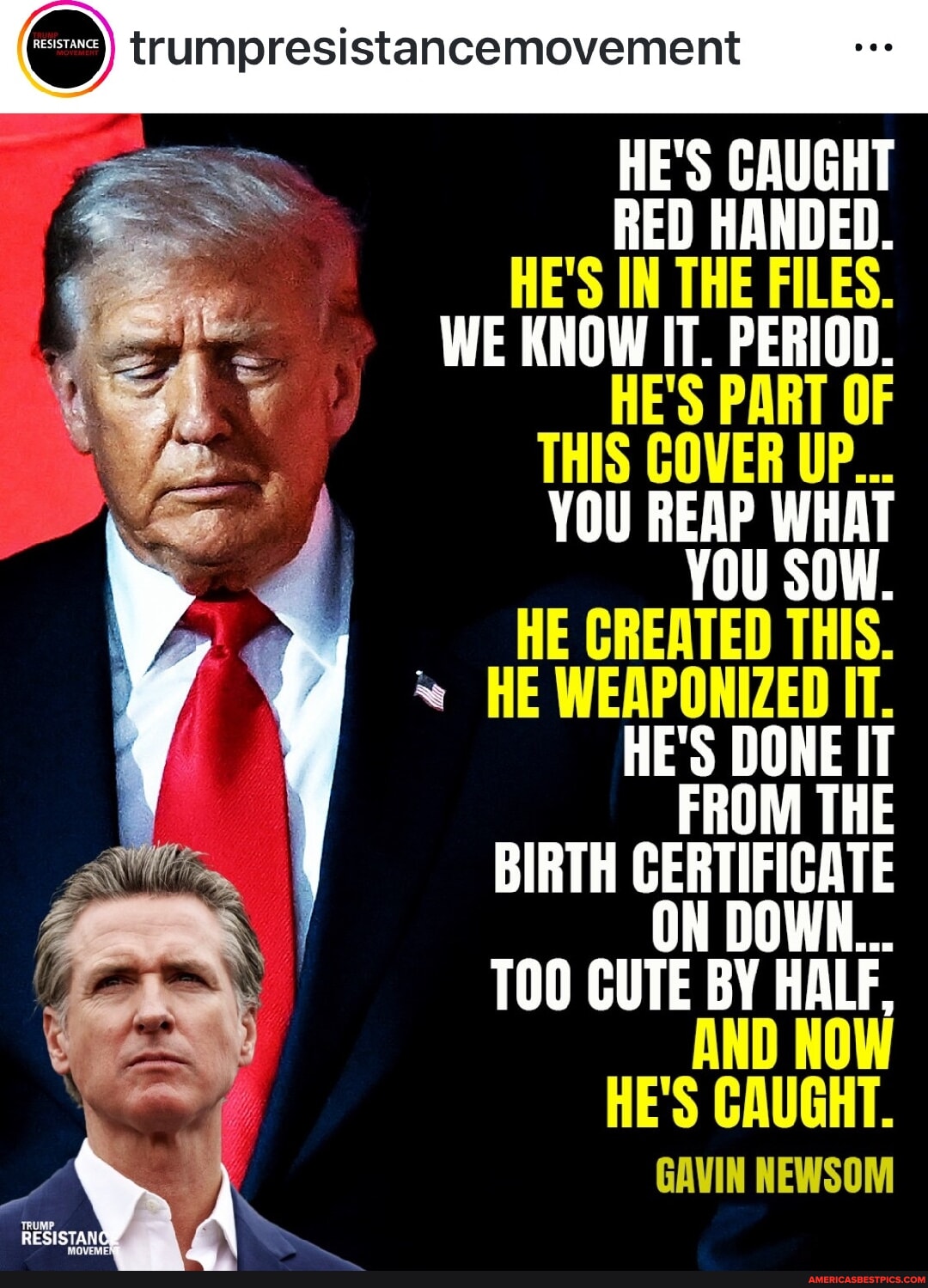 Trumpresistancemovement HE'S CAUGHT RED HANDED. HE'S IN THE FILES. WE ...