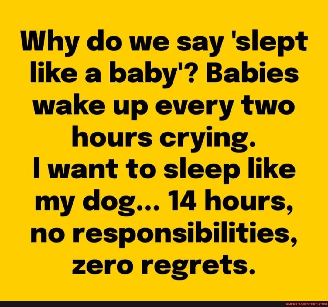 Why do we say 'slept like a baby'? Babies wake up every two hours ...