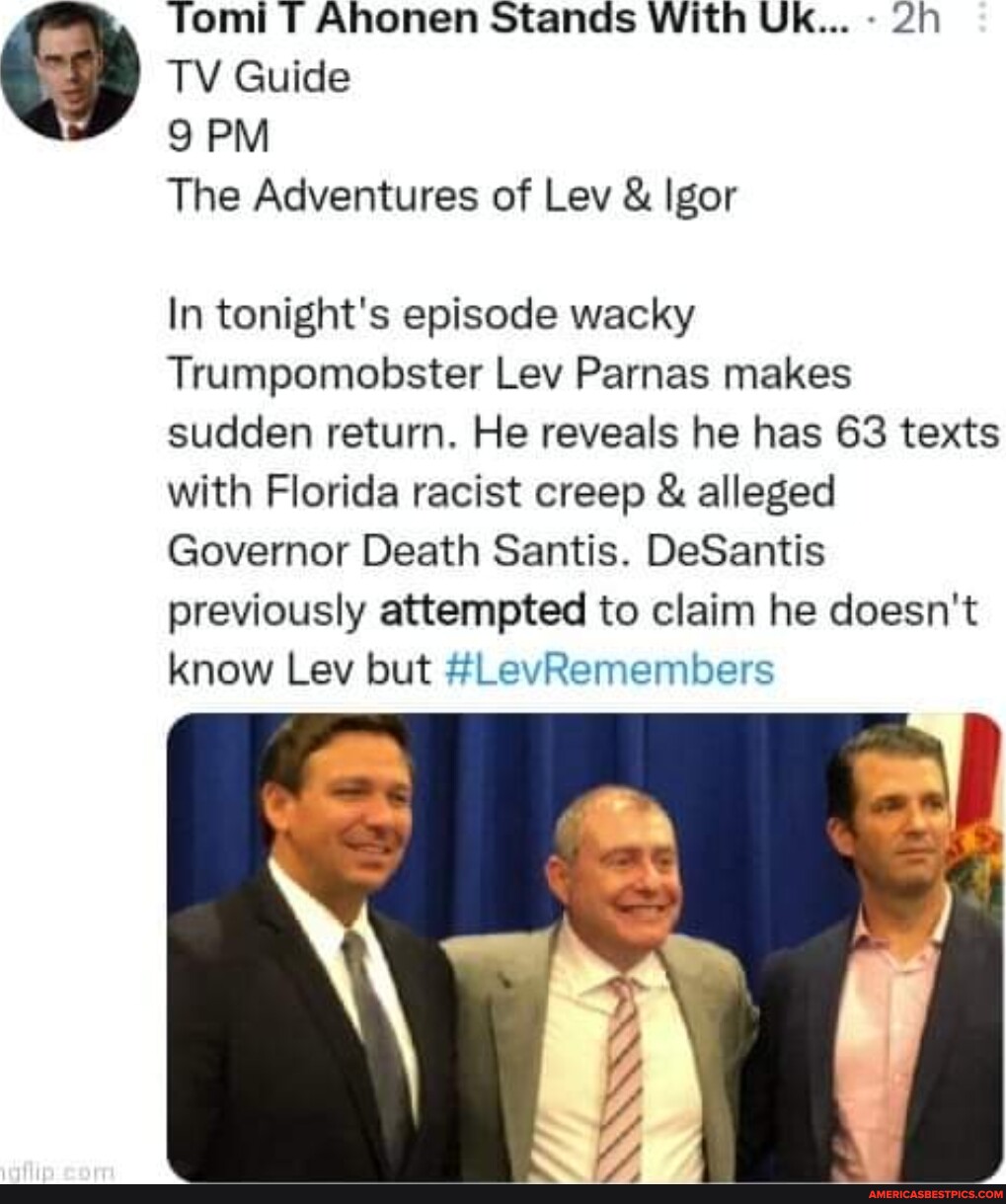 Tomi T Ahonen Stands With Uk... TV Guide 9 PM The Adventures of Lev & Igor In tonight's episode ...