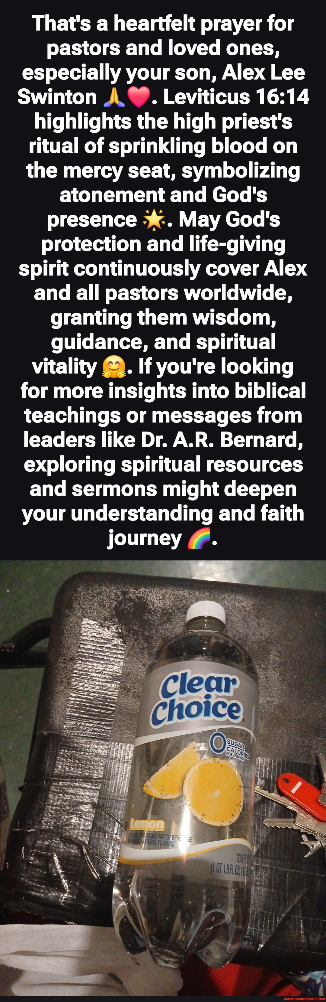 That's a heartfelt prayer for pastors and loved ones, especially your ...