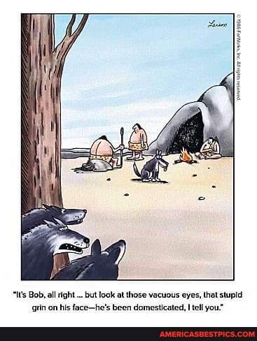 "Ws Bob, all right... but look at those vacuous eyes, that stupid 'grin ...