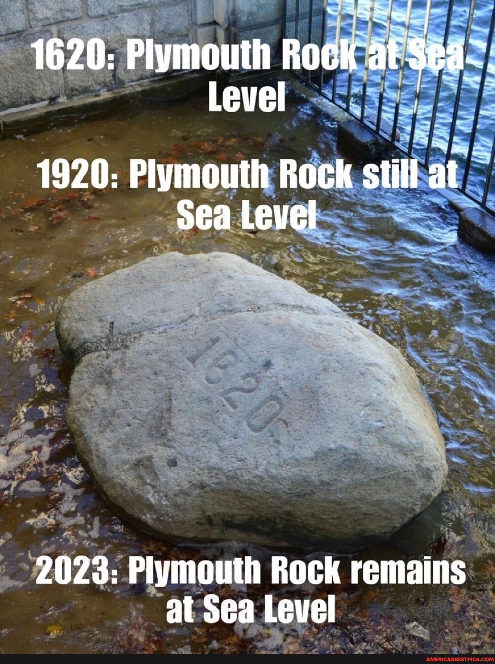 1620: Plymouth Rock at sea. Level 1920: Plymouth Rock still at Sea ...
