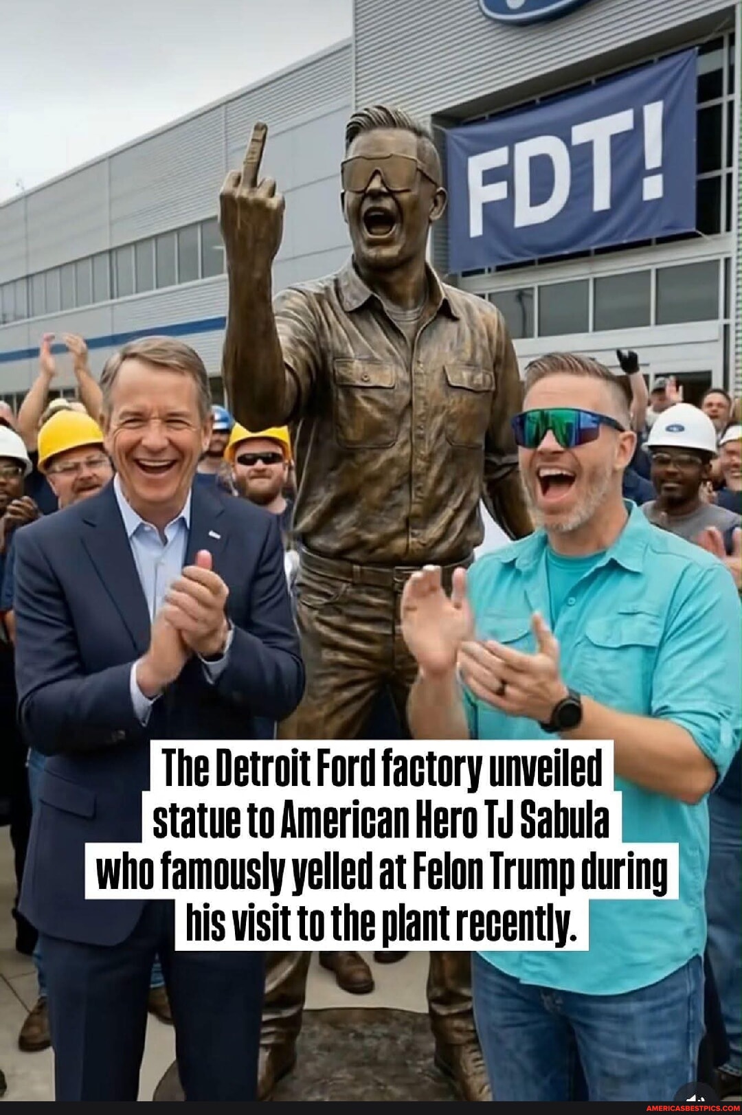 The Detroit Ford factory unveiled I Statue to American Hero Sabula who ...