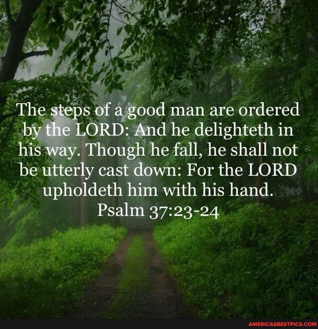 The steps of a good man are ordered by the LORD: And he delighteth in hts way. Though he fall ...