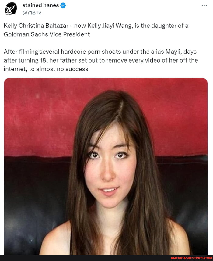Stained hanes @ Kelly Christina Baltazar now Kelly Jiayi Wang, is the daughter of a Goldman ...