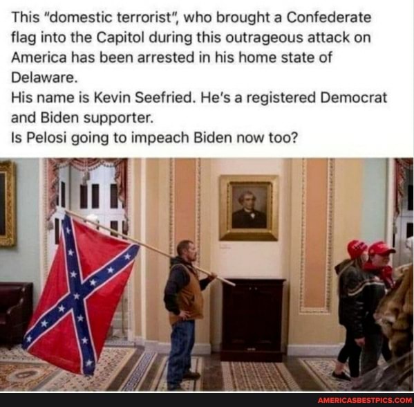 This "domestic terrorist", who brought a Confederate flag into the ...