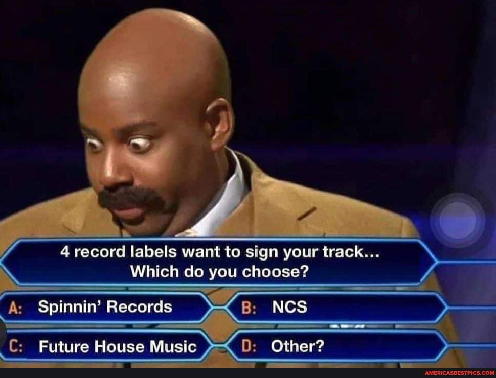 4 record labels want to sign your track... \ Which do you choose? A ...