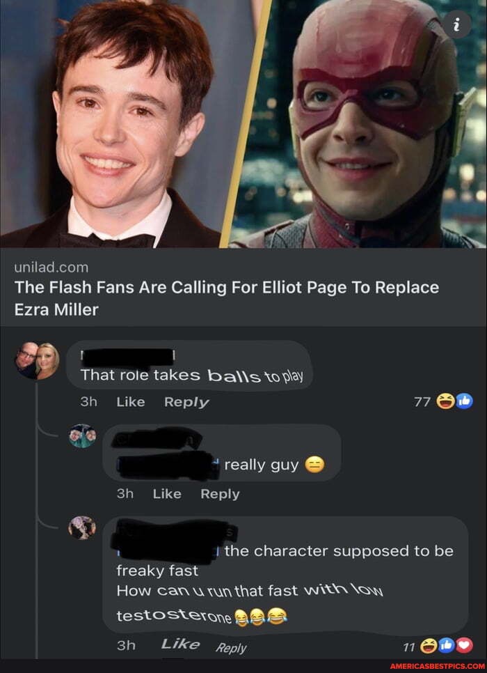 The Flash Fans Are Calling For Elliot Page To Replace unilad.corn Ezra ...