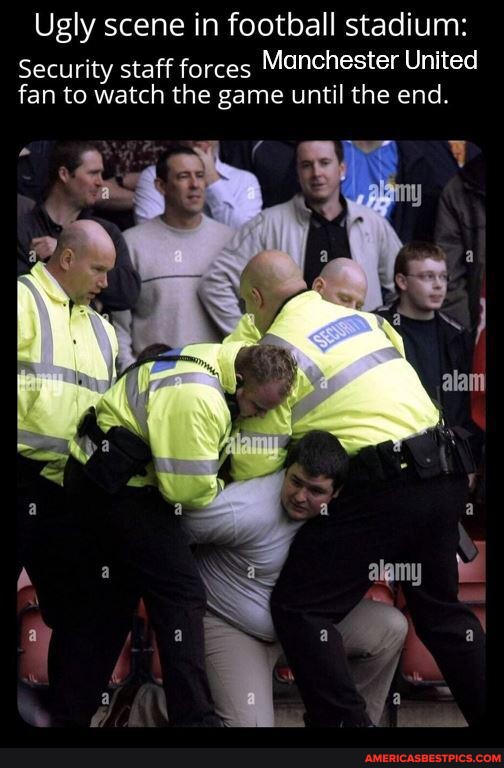 Ugly scene in football stadium: Security staff forces Manchester United ...