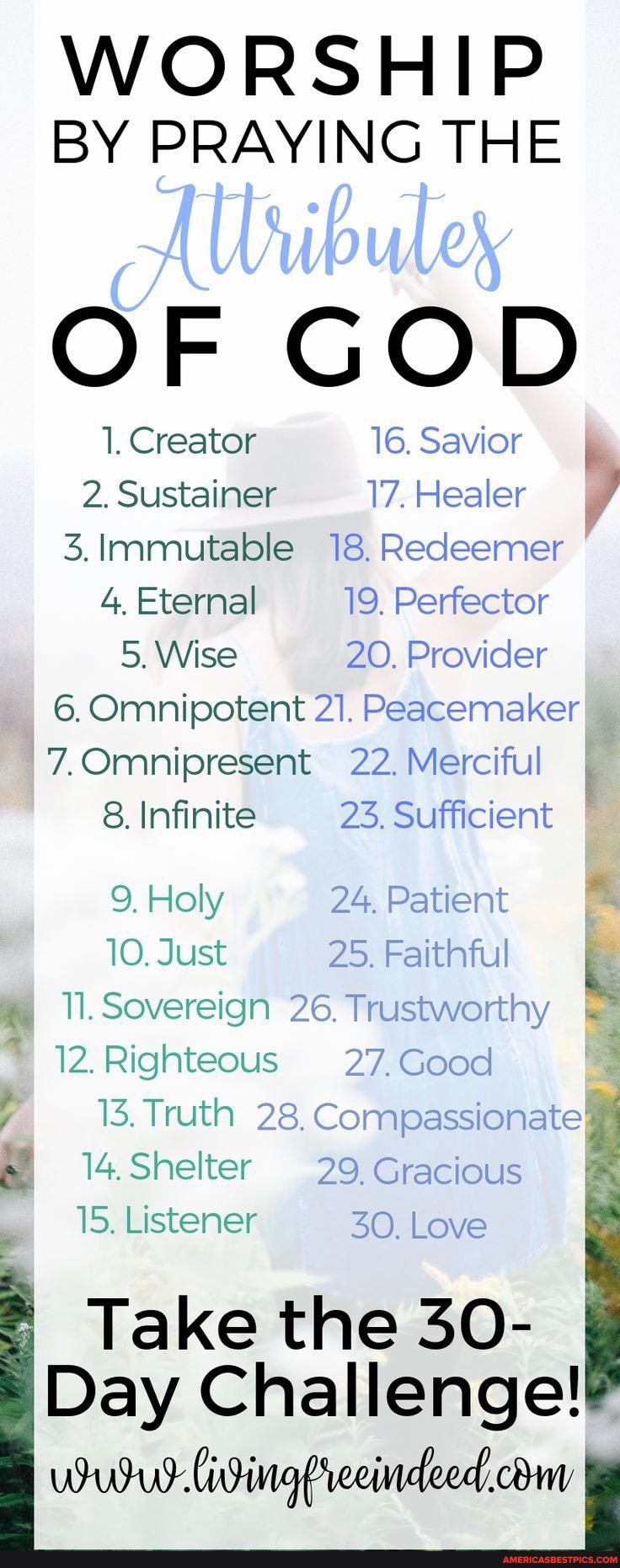 WORSHIP BY PRAYING THE OF GOD Creator 16. Savior 2. Sustainer 17 ...