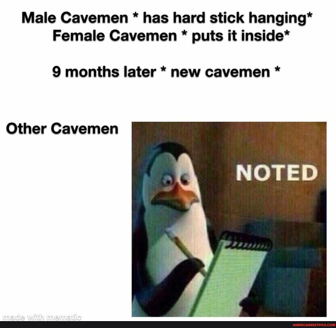 Male Cavemen has hard stick hanging* Female Cavemen * puts it inside* 9 ...