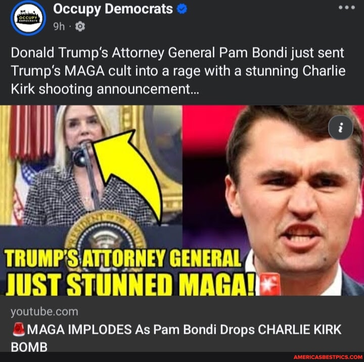 Occupy Democrats Donald Trump's Attorney General Pam Bondi just sent ...