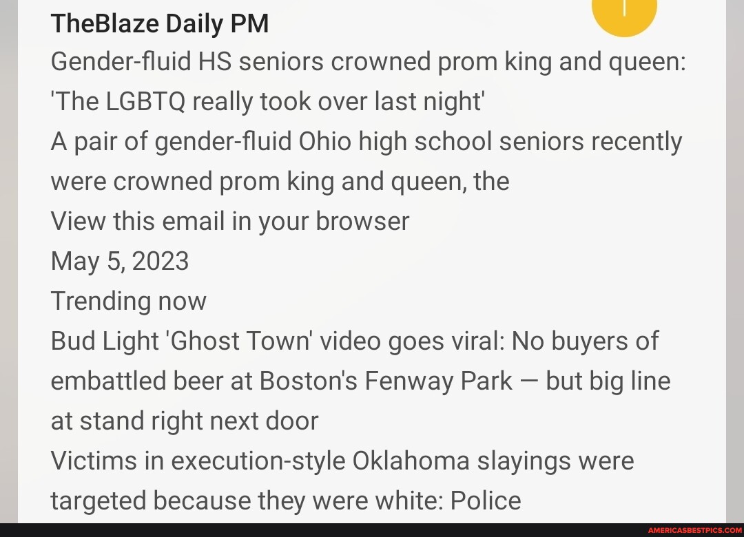 TheBlaze Daily PM Gender-fluid HS seniors crowned prom king and queen ...