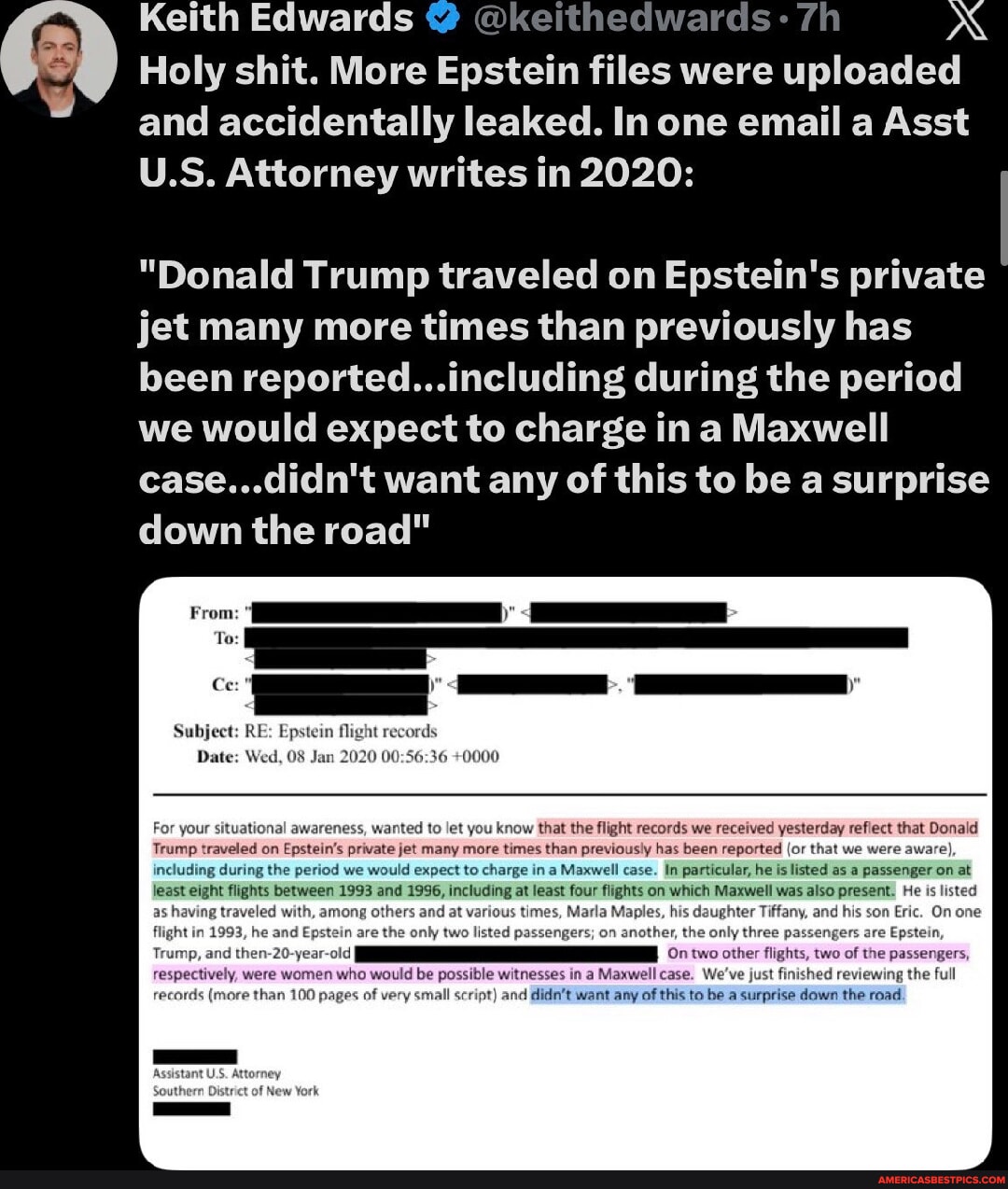 Keith Edwards @keithedwarcls X Holy shit. More Epstein files were ...