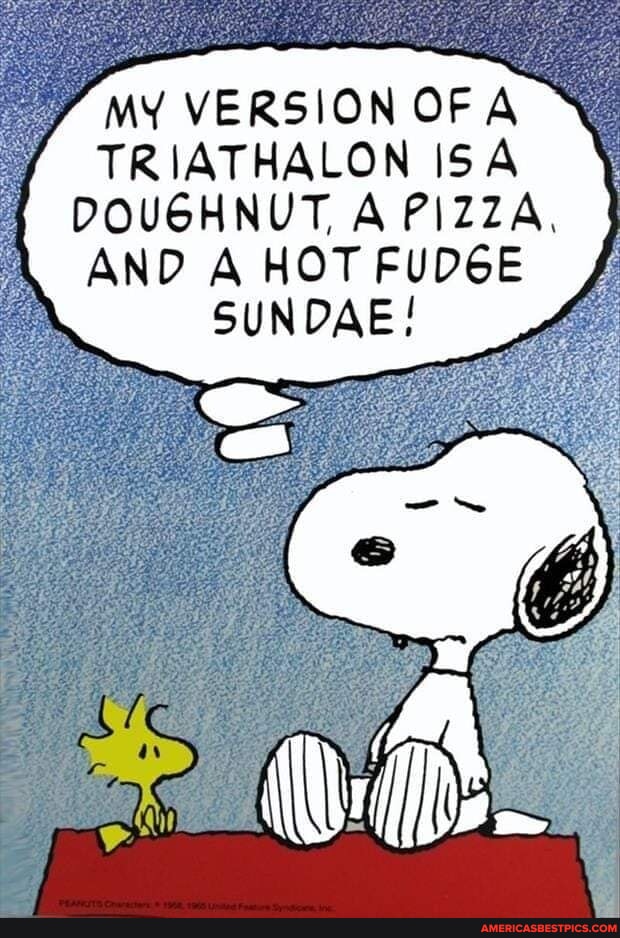 MY VERSION OF A TRIATHALON ISA DOUGHNUT, A PIZZA, AND A HOT FUDGE ...