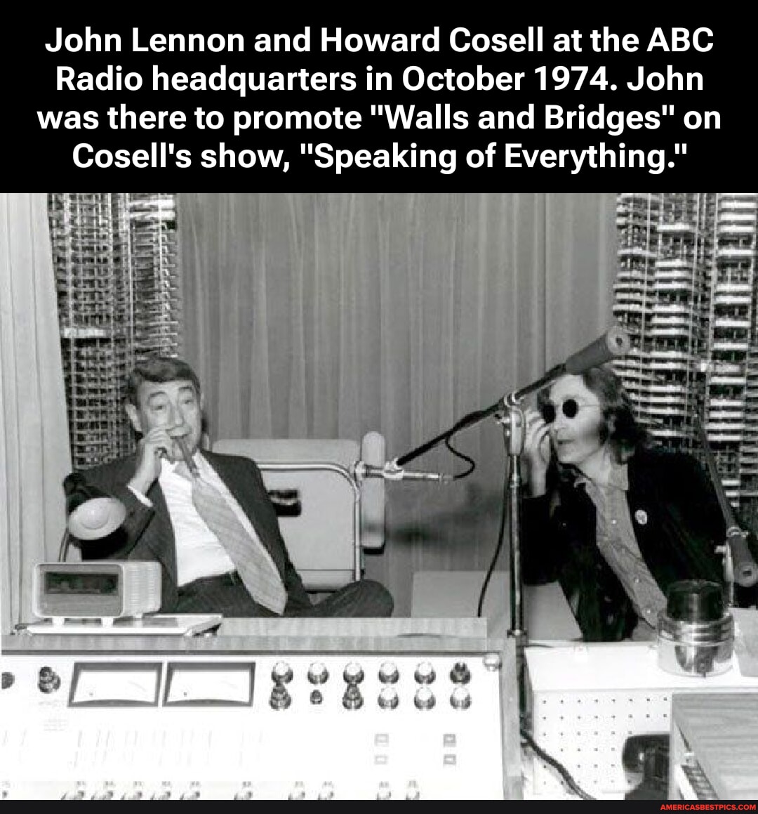 John Lennon and Howard Cosell at the ABC Radio headquarters in October ...