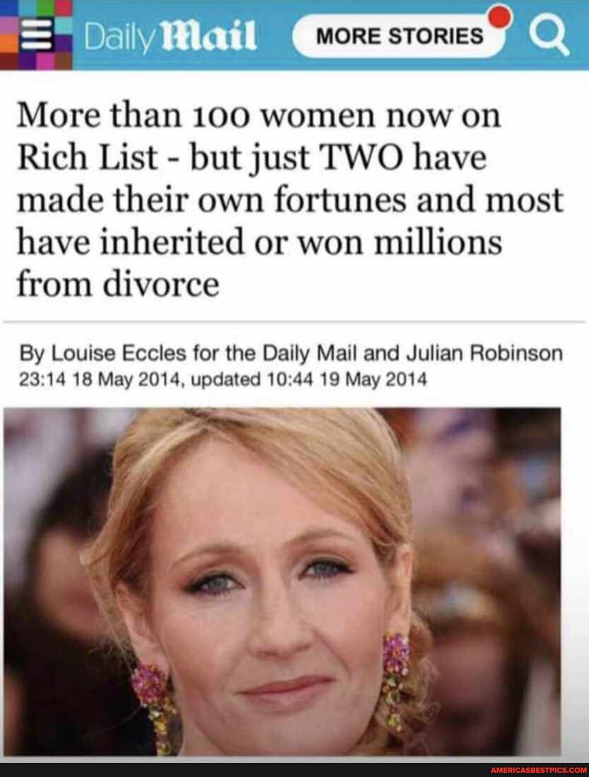 Daily Mail Q More than 100 women now on Rich List - but just TWO have ...