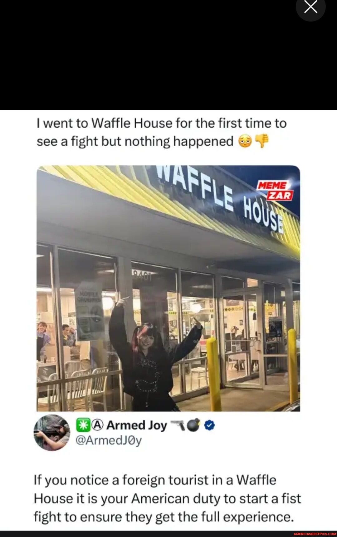 I went to Waffle House for the first time to see a fight but nothing ...