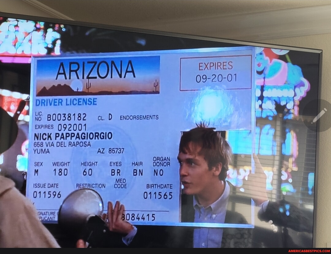 DRIVER LICENSE no BO038182 EXPIRES 092001 NICK PAPPAGIORGIO 668 VIA DEL ...