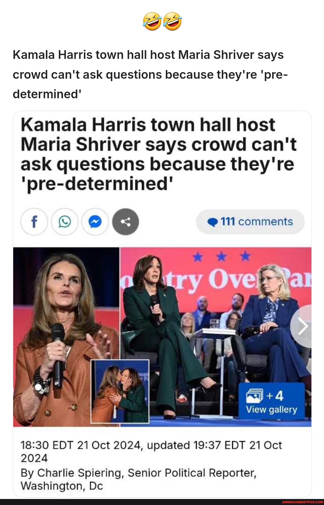 Kamala Harris town hall host Maria Shriver says crowd can't ask ...