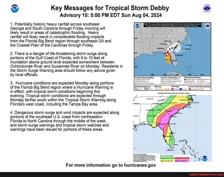 Tropical Storm Debby is expected to hit Florida’s Big Bend as a ...
