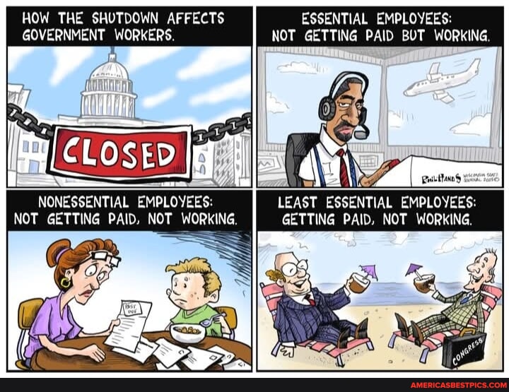HOW THE SHUTDOWN AFFECTS GOVERNMENT WORKERS. NONESSENTIAL EMPLOYEES ...