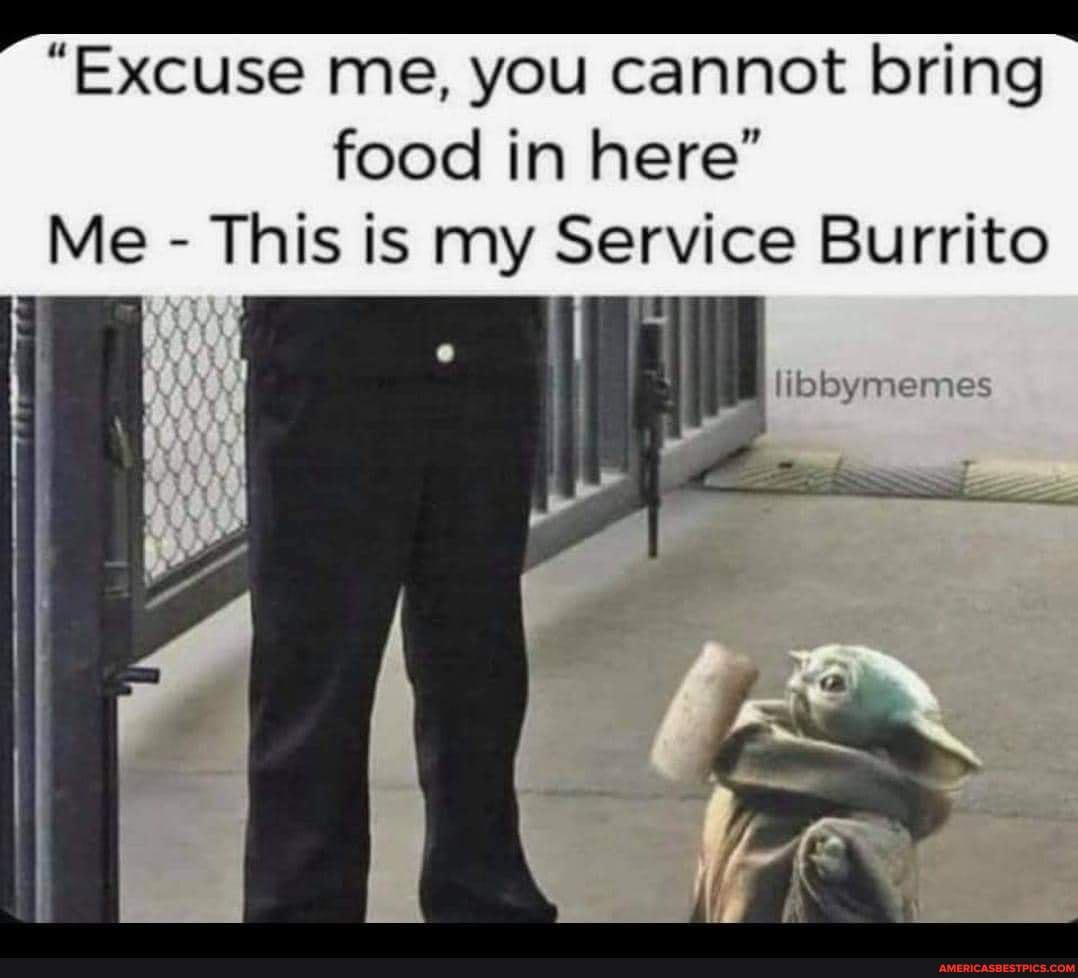 "Excuse me, you cannot bring food in here" Me - This is my Service ...