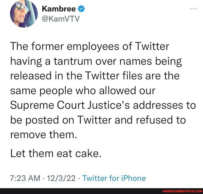 Kambree @KamVTV The former employees of Twitter having a tantrum over ...