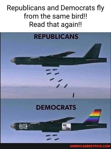 Republicans and Democrats fly from the same bird! Read that again ...