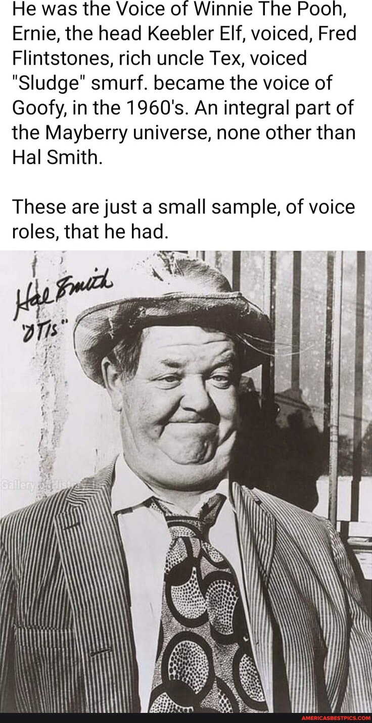 He was the Voice of Winnie The Pooh, Ernie, the head Keebler Elf ...