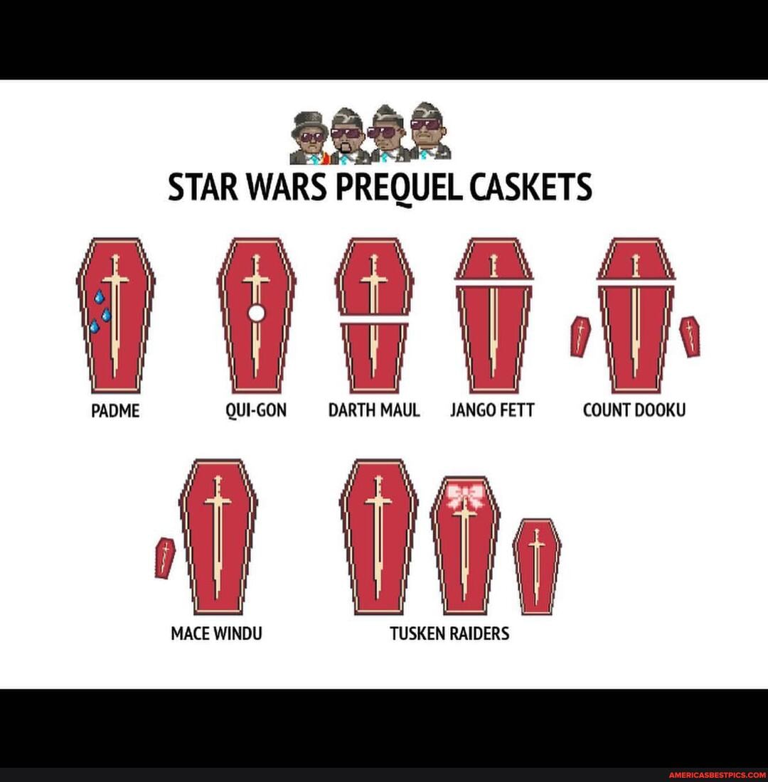STAR WARS PREQUEL CASKETS PADME QUI-GON DARTH MAUL JANGO FETT COUNT ...