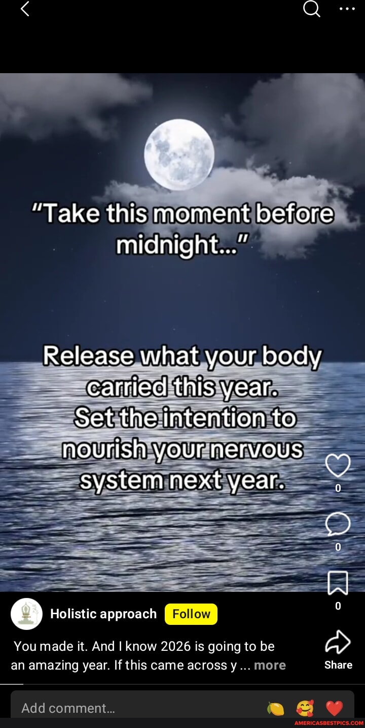 "Take this moment before midnight..." Release what your body carried ...