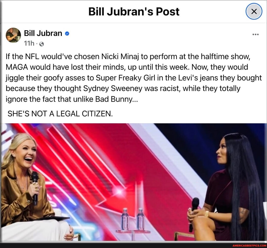Bill Jubran's Post Bill Jubran If the NFL would've chosen Nicki Minaj ...