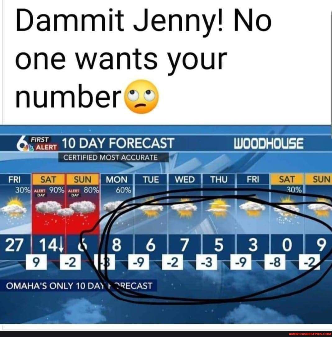 Dammit Jenny! No one wants your FIRST CERTIFIED MOST ACCURATE number 10 ...