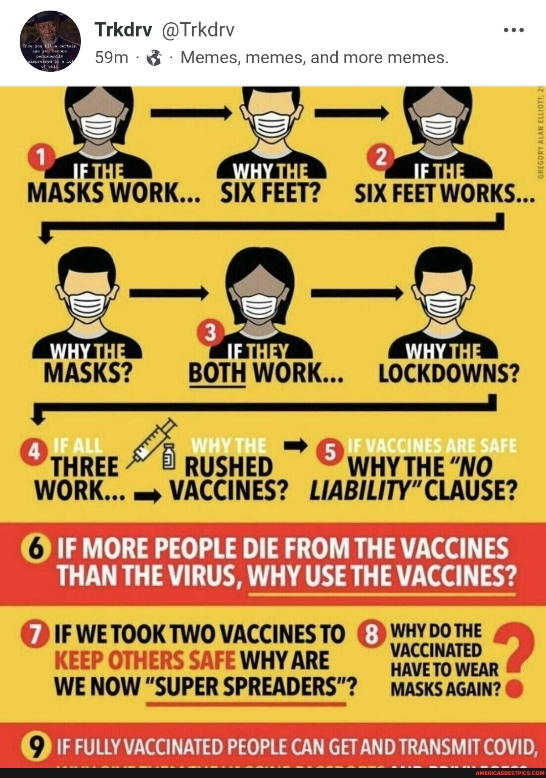 Trkdrv @Trkdrv - Memes, memes, and more memes. MASKS WORK- SIX _ SIX ...