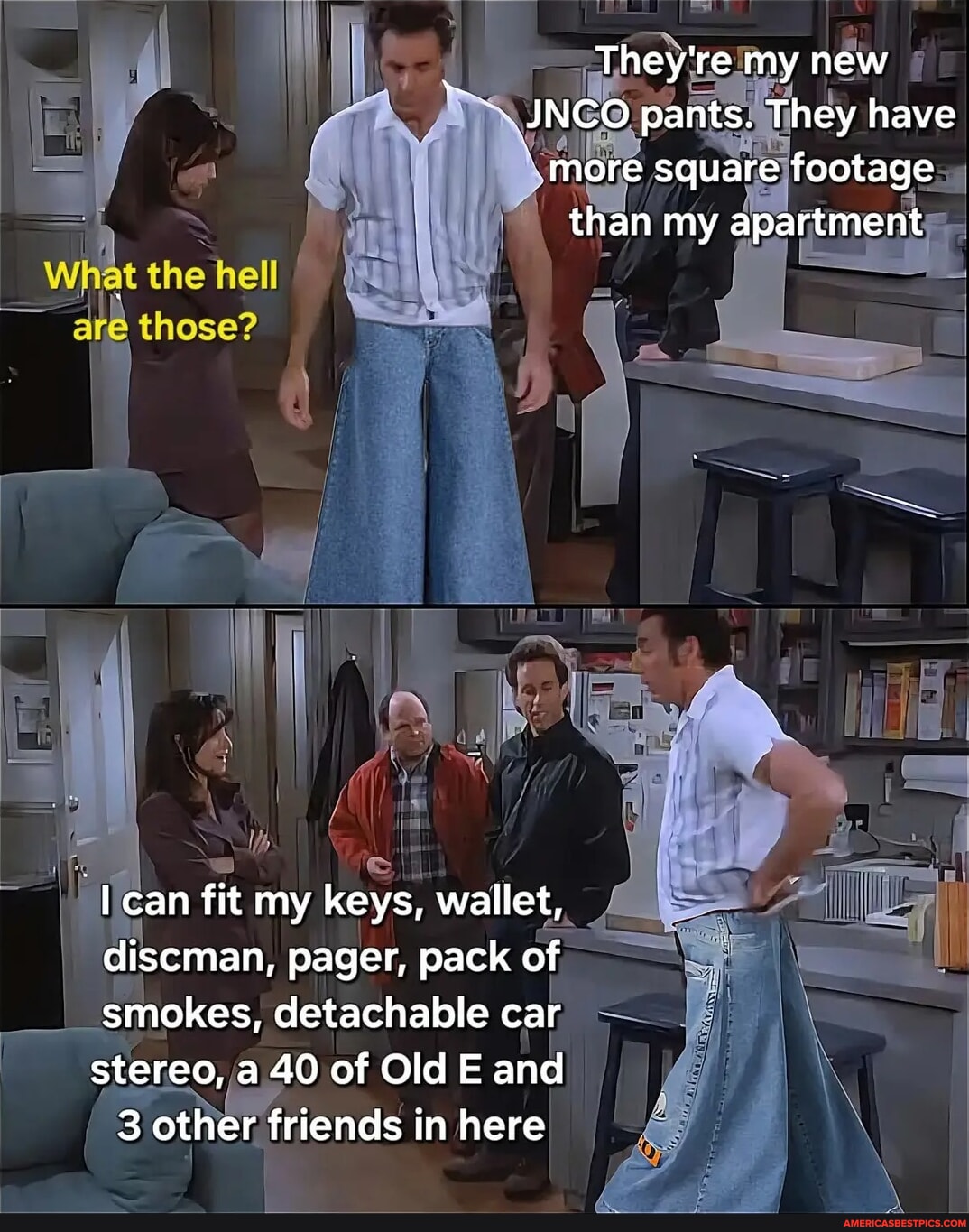 I They're my new INCO pants. They have "more square footage than my ...