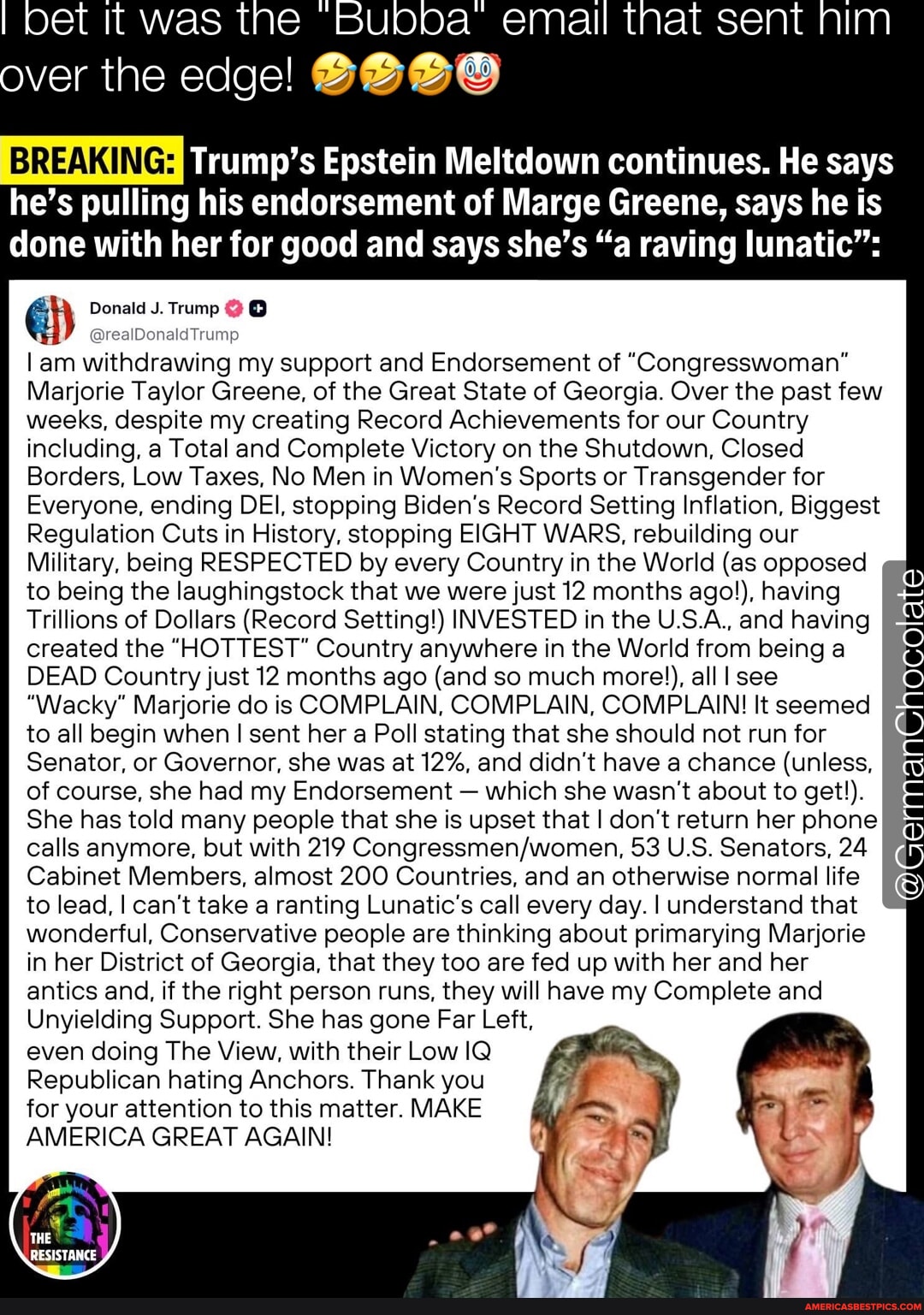 Pet It was tne Bubba email that sent nim over the edge! BOSO Trump's I ...