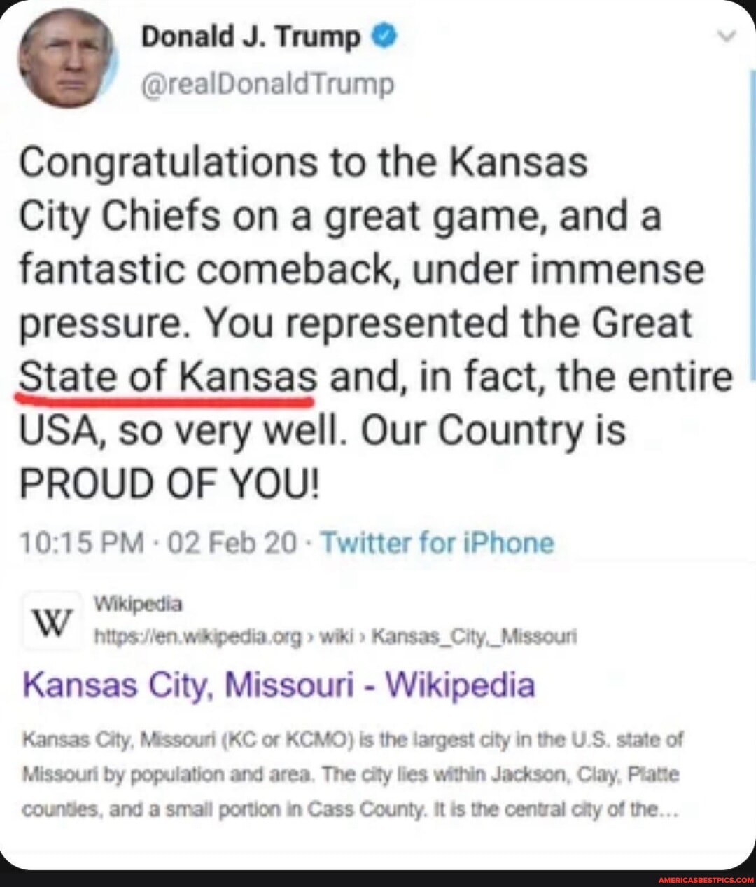 Congratulations to the Kansas City Chiefs on a great game, and a ...