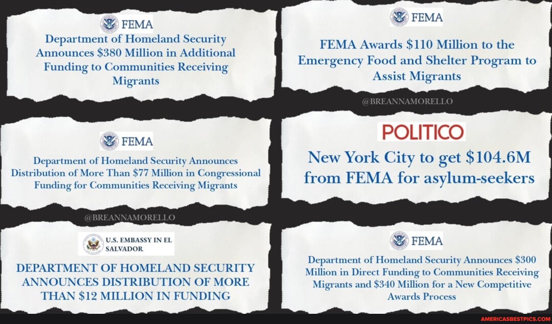 FEMA FEMA Department of Homeland Security Announces $380 Million in ...