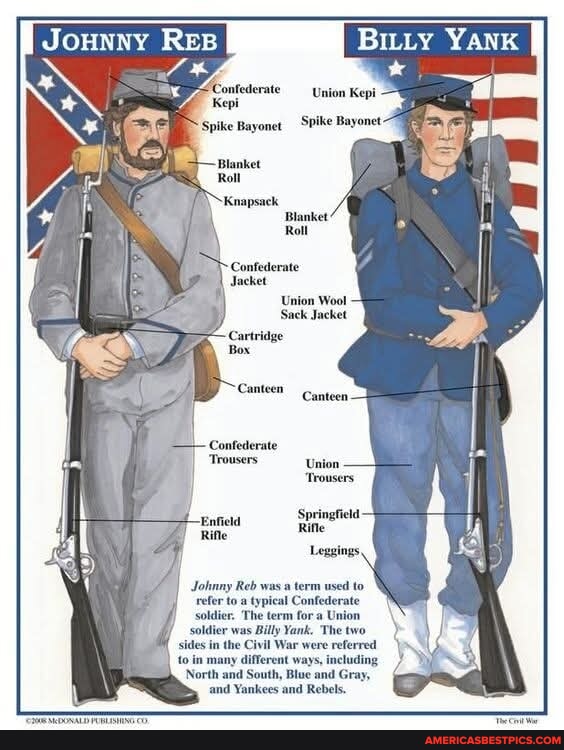 JOHNNY REB BILLy YANK Union Kepi Spike Bayonet SPike Bayonet )Knapsack ...