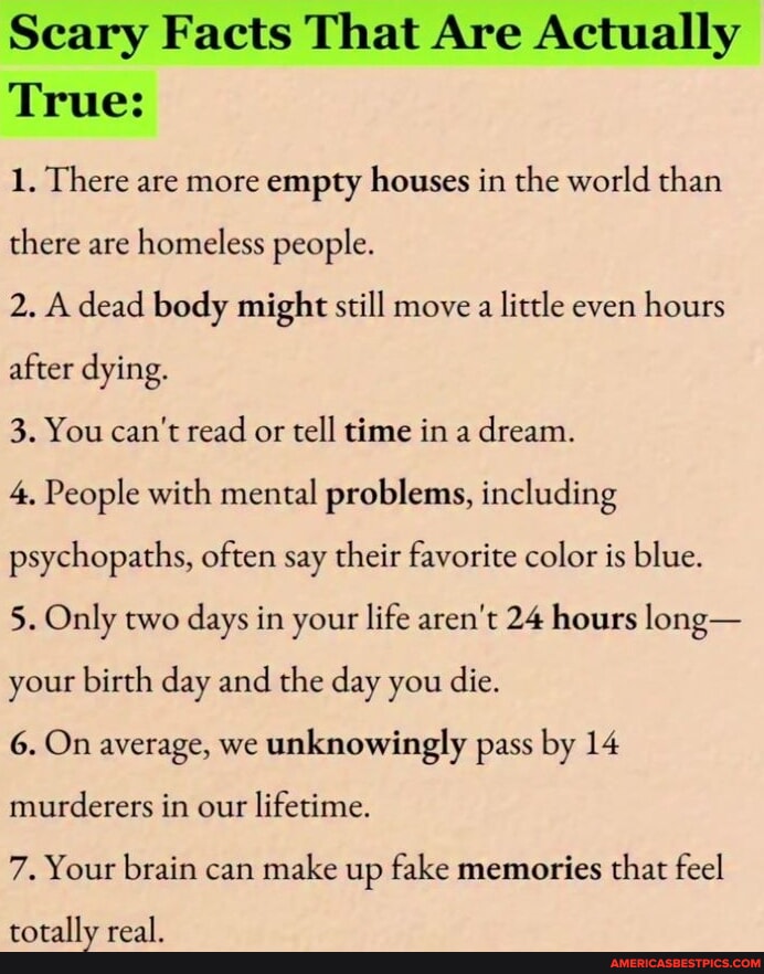 Scary Facts That Are Actually True: 1. There are more empty houses in ...