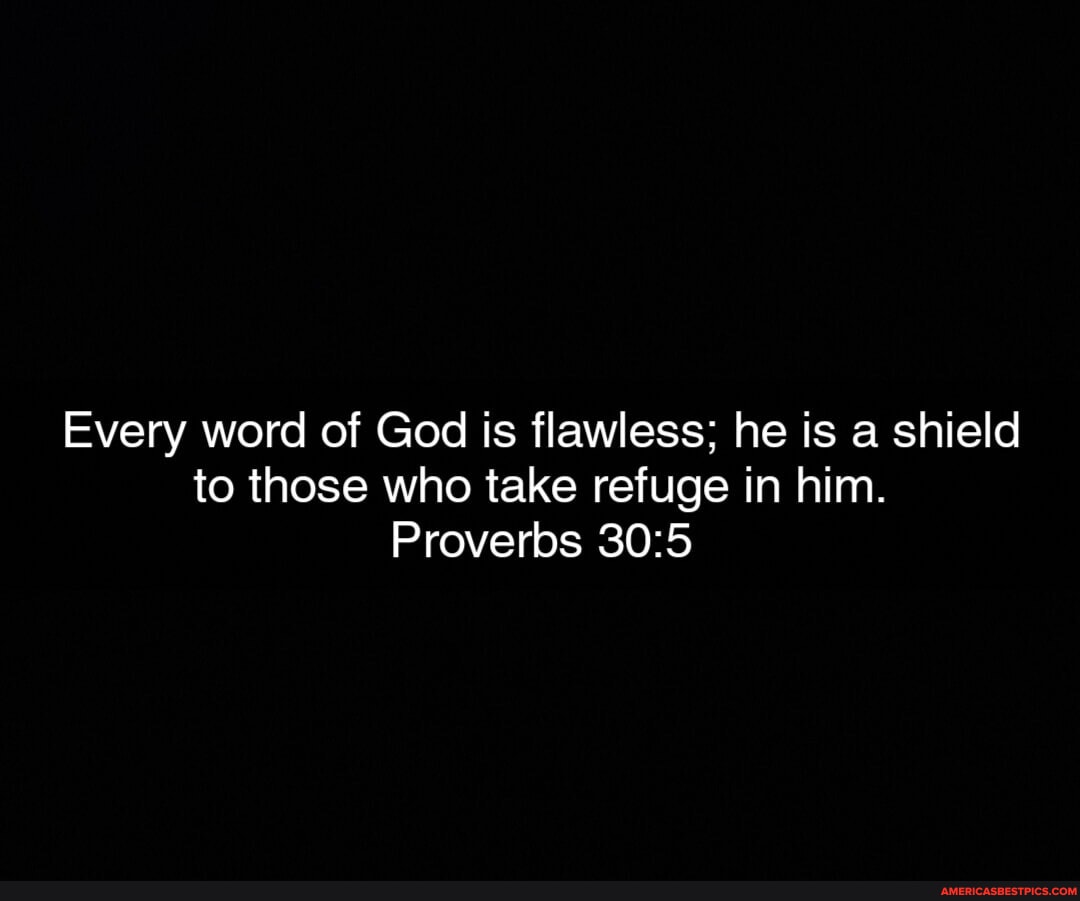Every word of God is flawless; he is a shield to those who take refuge ...