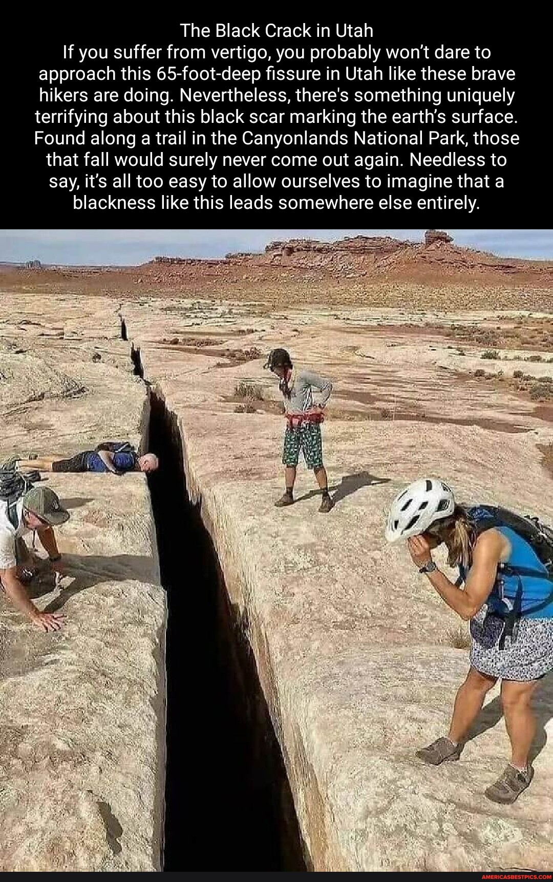 The Black Crack in Utah If you suffer from vertigo, you probably won't ...